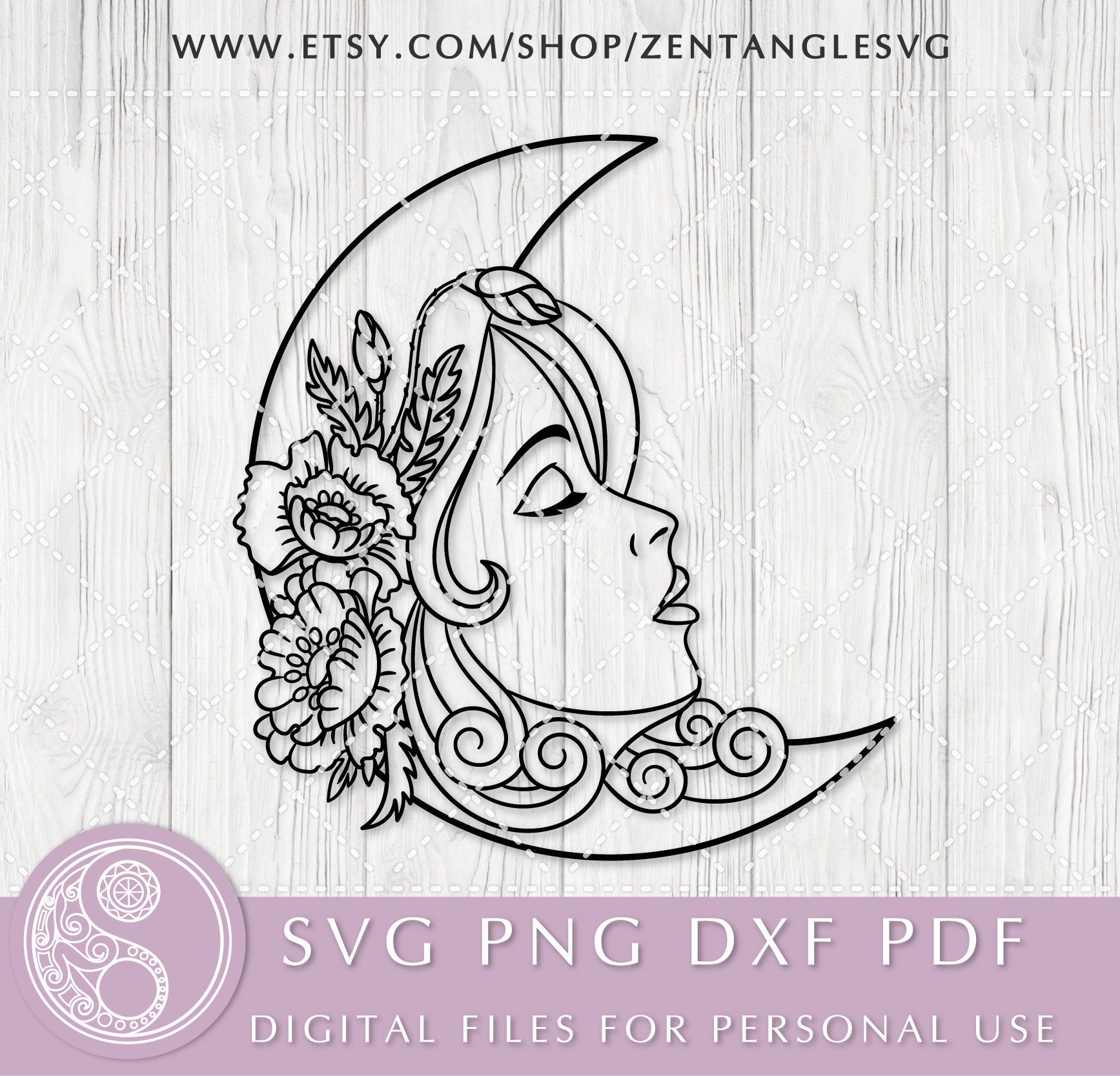 Flower Moon Svg. Moon Face Svg. Half Moon Svg. Cricut and - Etsy Singapore