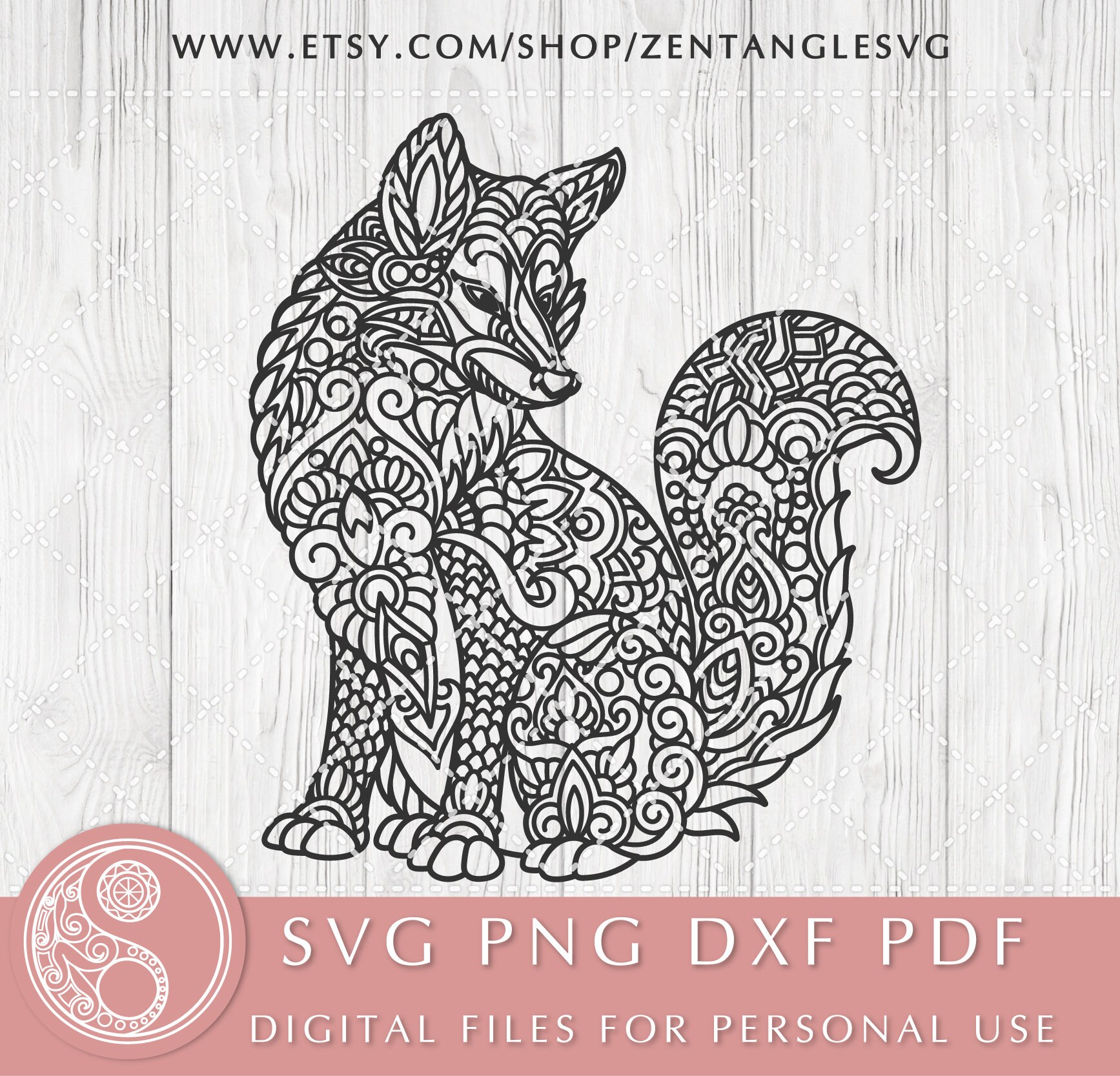 Kits & How To Floral Fox SVG file fox mandala cutting template Fox dxf ...