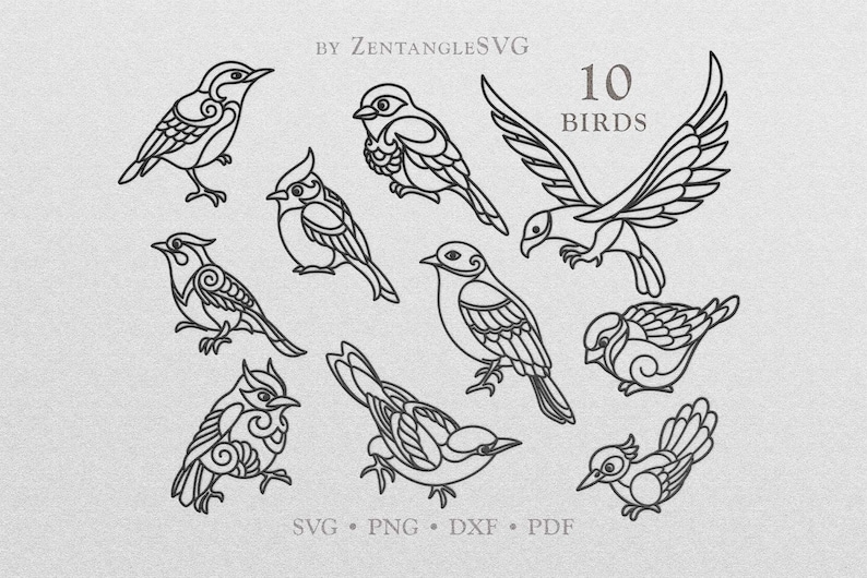 Bird Svg Bundle. Mandala Birds Svg. Cricut Silhouette Cut - Etsy
