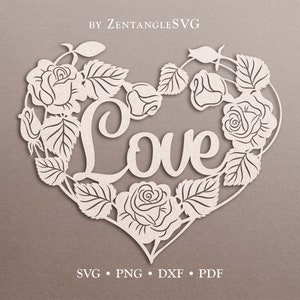 Love Heart Svg. Digital SVG PNG DXF for Laser Cut, Paper Cut, Cricut ...