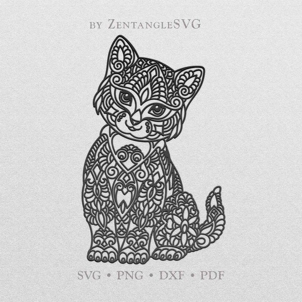 Zentangle Cat - Etsy