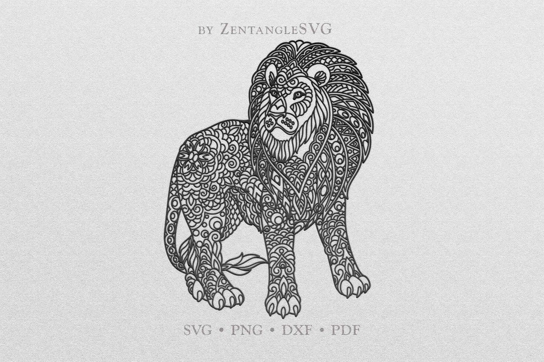 Lion Svg. Mandala Lion Svg. Lion Mandala Svg. Cricut, Silhouette Cut ...