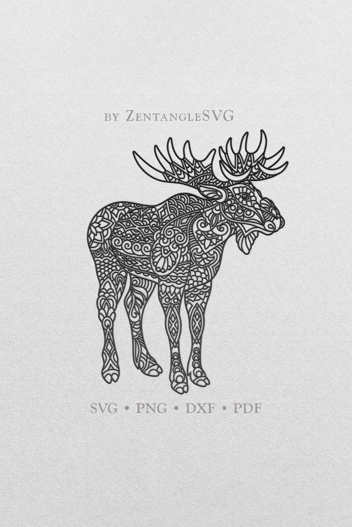 Moose Svg. Mandala Moose Svg. Elk Mandala Svg. Cricut, Silhouette Cut ...