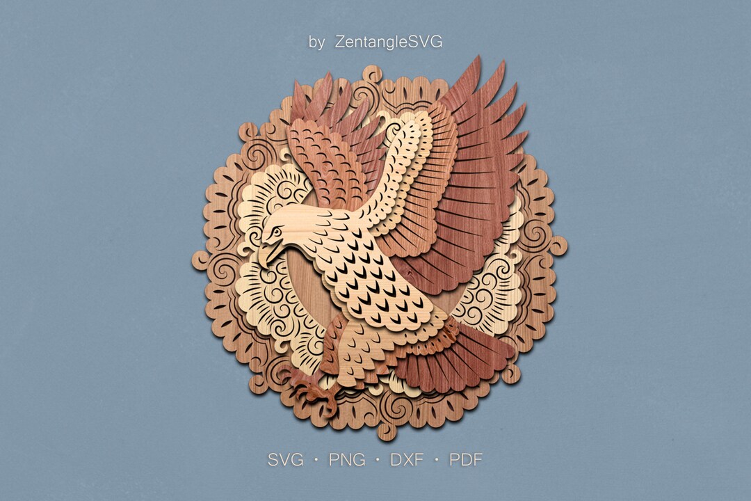Eagle 3d Svg. Layer SVG PNG DXF for Paper Cut, Laser Cut, Plywood ...
