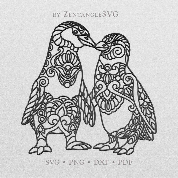 Penguin Couple Svg - Etsy
