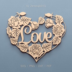 Love Heart Svg. Digital SVG PNG DXF for Laser Cut, Paper Cut, Cricut ...
