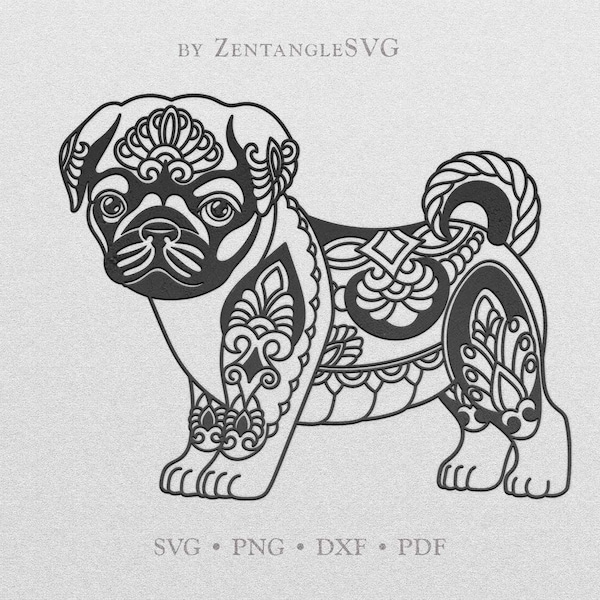 Mandala Pug Svg - Etsy Canada