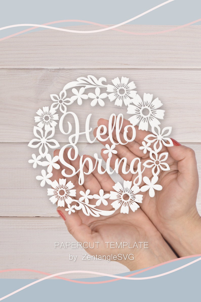 Hello Spring Svg. Digital SVG PNG DXF for Laser Cut Paper - Etsy