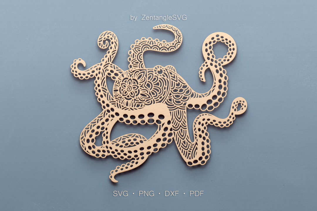 Octopus Svg. Digital SVG PNG DXF for Laser Cut, Paper Cut, Cricut ...