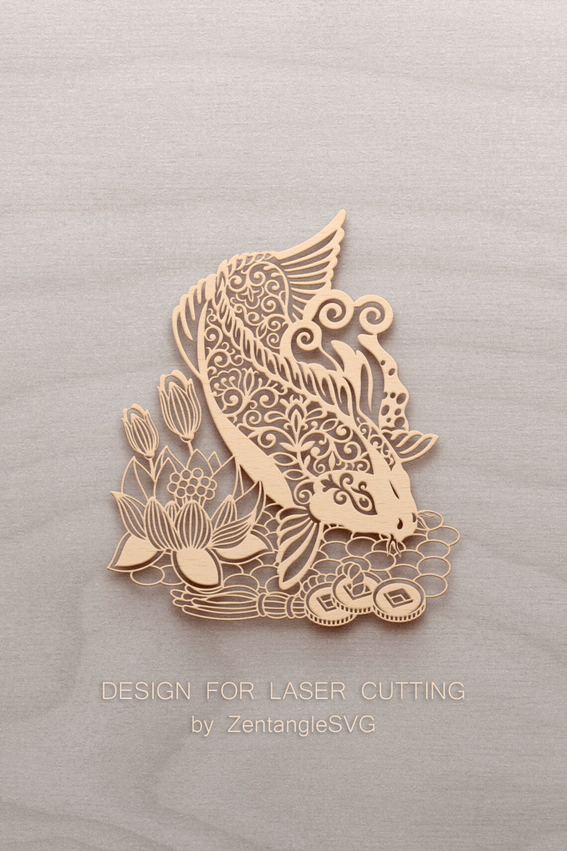 Koi Fish Svg. Digital SVG PNG DXF for Laser Cut, Paper Cut, Cricut ...