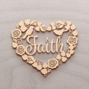 Faith Heart Svg. Digital SVG PNG DXF for Laser Cut, Paper Cut, Cricut ...