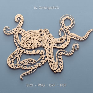 Octopus Svg. Digital SVG PNG DXF for Laser Cut, Paper Cut, Cricut ...