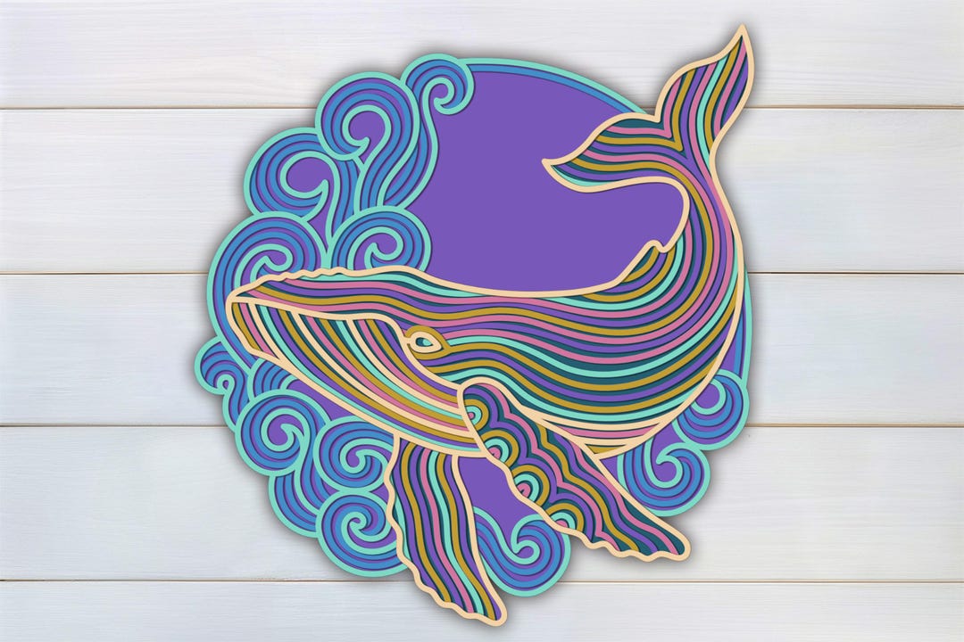 Whale Fish Svg Papercut, Fish Paper Cutting, Sea Laser Cut. Digital ...