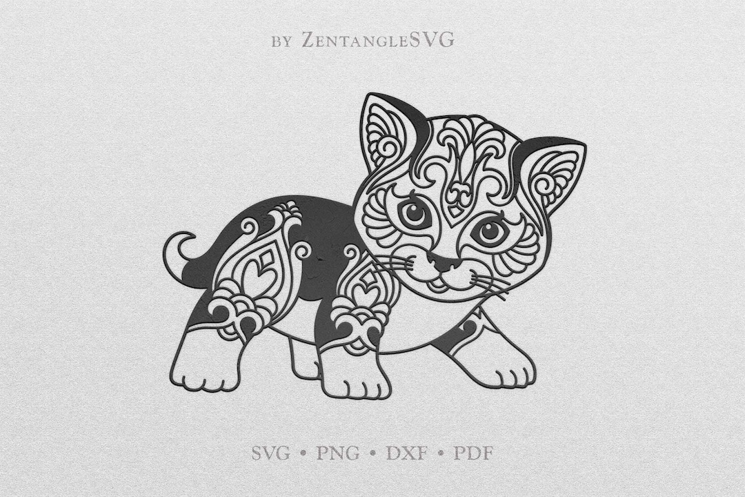 Mandala Cat Svg. Mandala Pet Svg. Kitten Svg. Cricut, Silhouette Cut ...