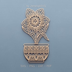 Daffodil Svg. Digital SVG PNG DXF for Laser Cut, Paper Cut, Cricut ...