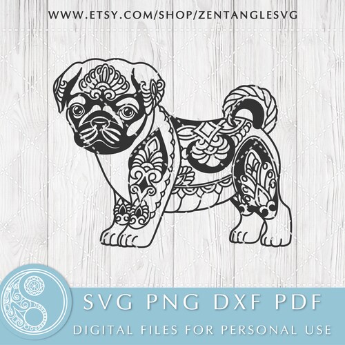 Pug SVG DXF Files for Cricut or Silhouette Cute Pug Funny Pug | Etsy