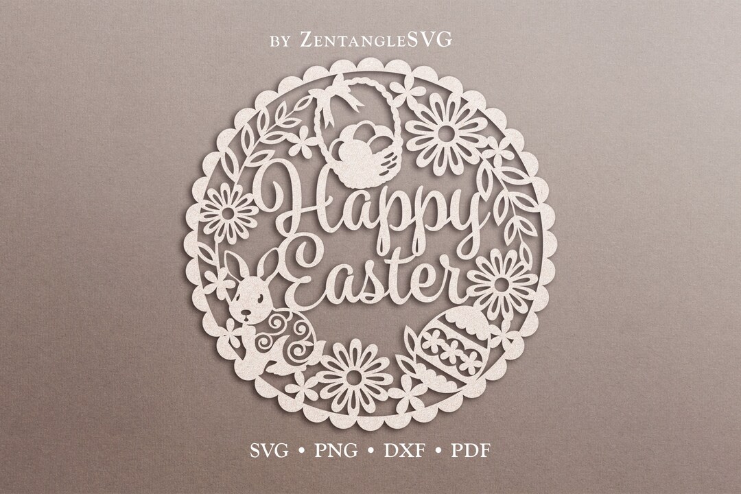 Happy Easter Svg. Digital SVG PNG DXF for Laser Cut Paper - Etsy