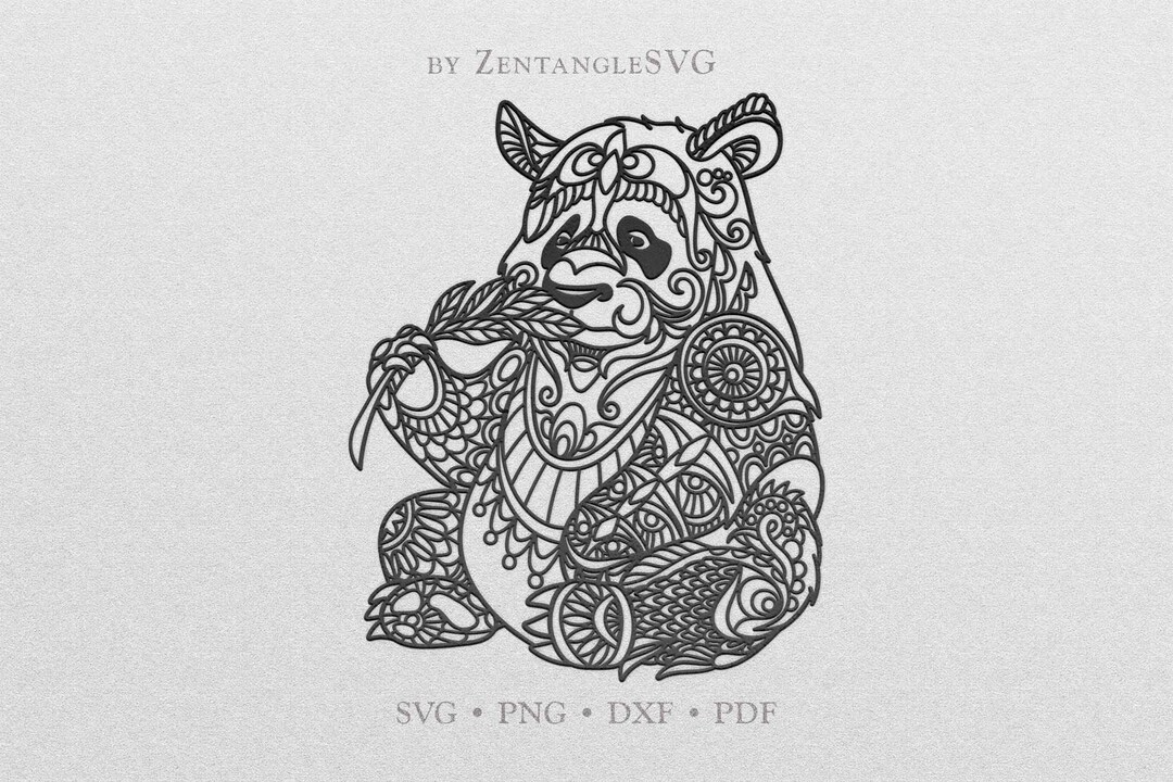 Panda Svg. Mandala Panda Svg. Panda Bear Svg. Cricut, Silhouette Cut ...