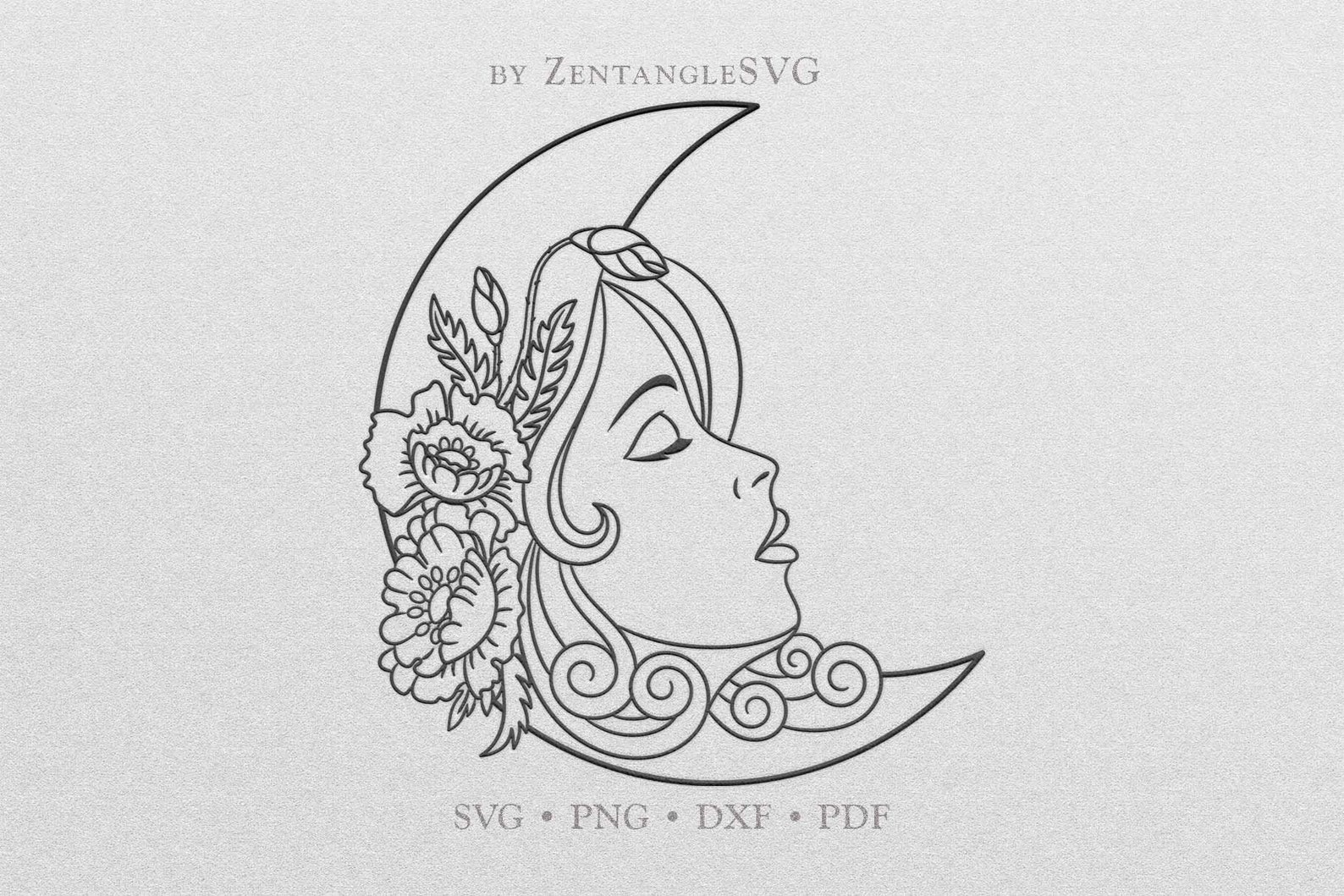 Flower Moon Svg. Moon Face Svg. Half Moon Svg. Cricut - Etsy