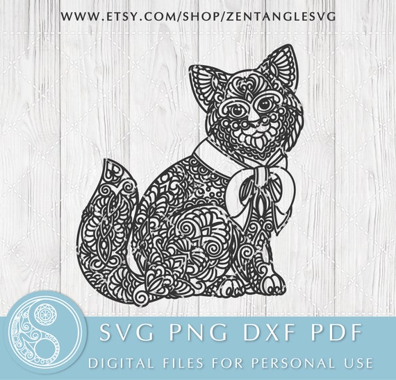 Mandala Cat Svg. Mandala Pet Svg. Kitten Svg. Cricut and | Etsy