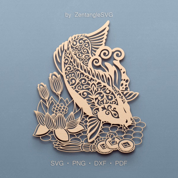 Laser Koi Fish Svg - Etsy