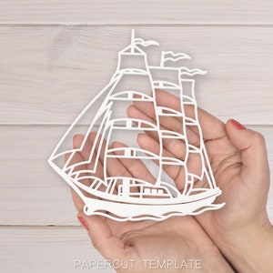 Sailing Ship Svg. Digital SVG PNG DXF for Laser Cut, Paper Cut, Cricut ...