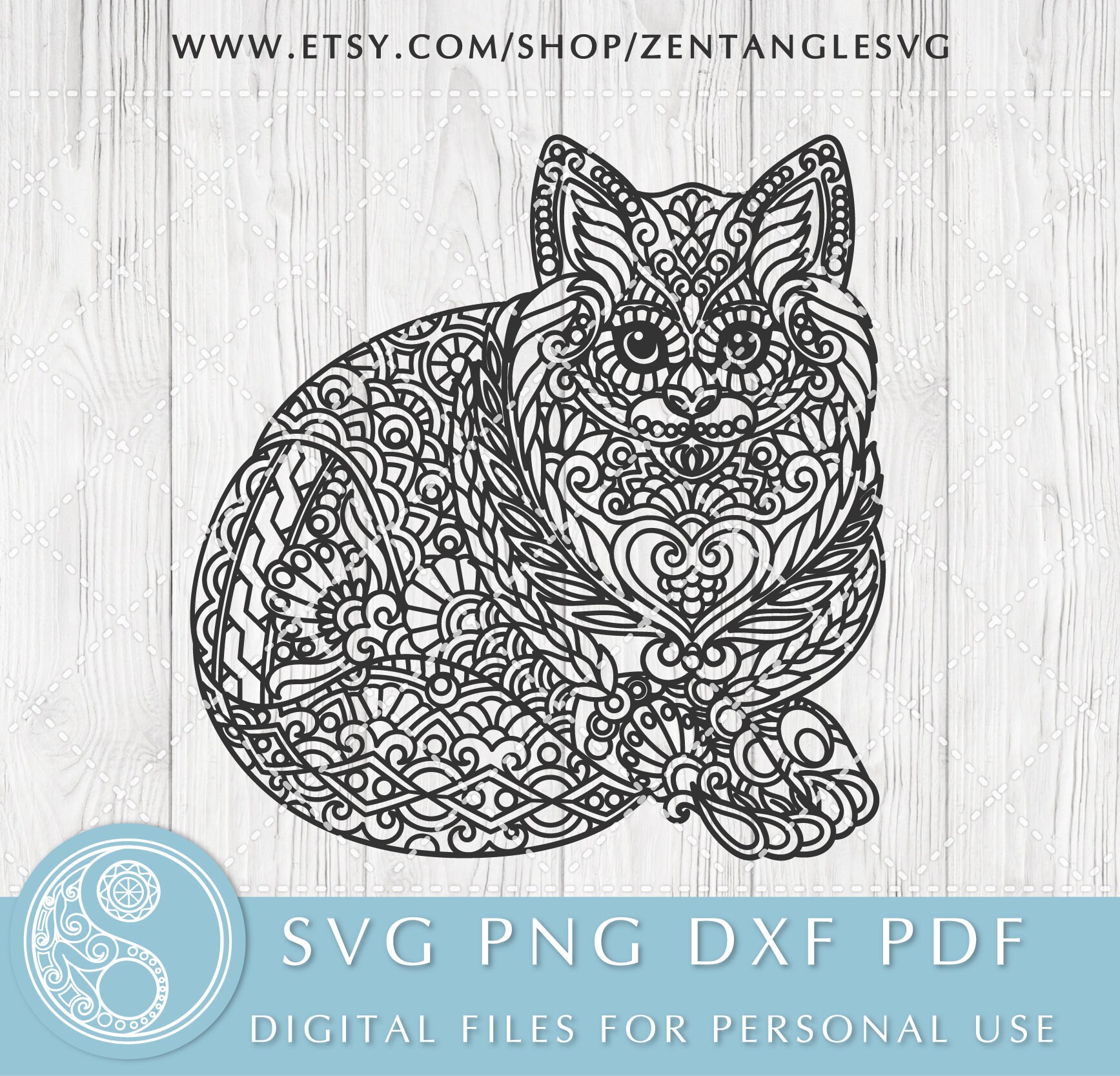 Mandala Cat Svg. Mandala Pet Svg. Kitten Svg. Cricut and - Etsy