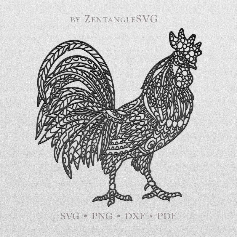 Rooster Mandala Svg - Etsy