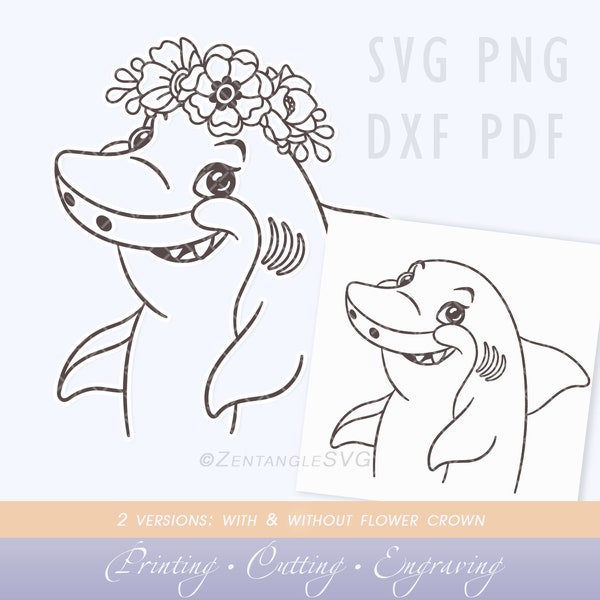 Baby Shark Outline Svg - Etsy