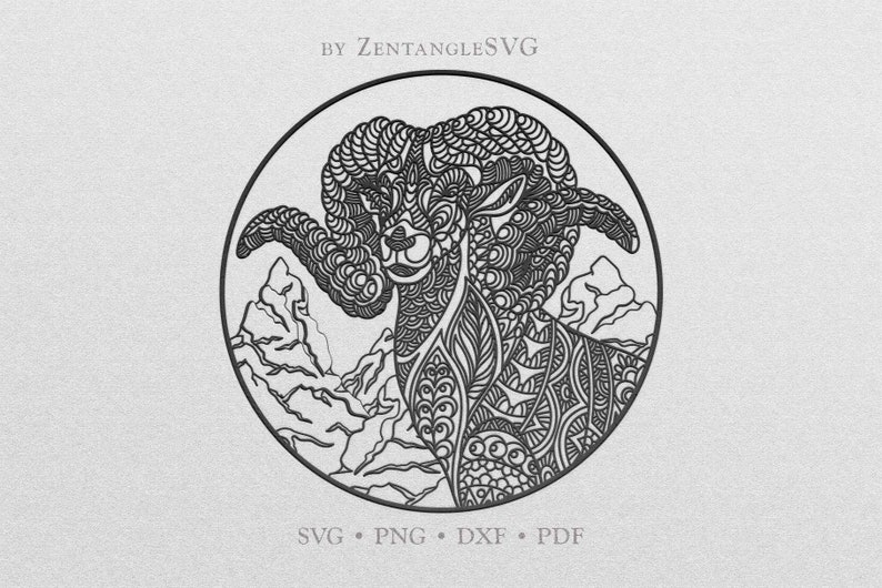 Mandala Ram Svg. Ram Svg. Goat Svg. Cricut Silhouette Cut - Etsy
