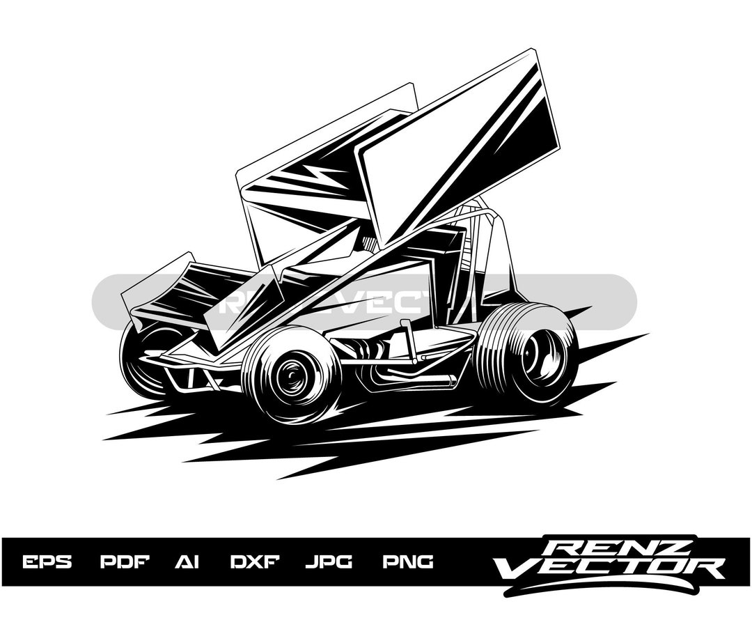 Dirt Track Svg, Dirt Racing Svg, Dirt Car Svg, Winged Car Svg - Etsy