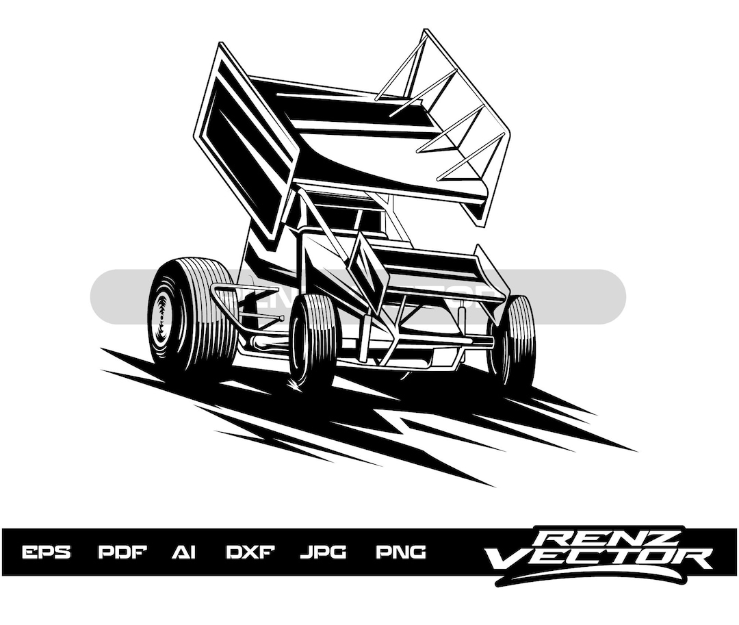 Dirt Track Svg, Dirt Racing Svg, Dirt Car Svg, Winged Car Svg - Etsy