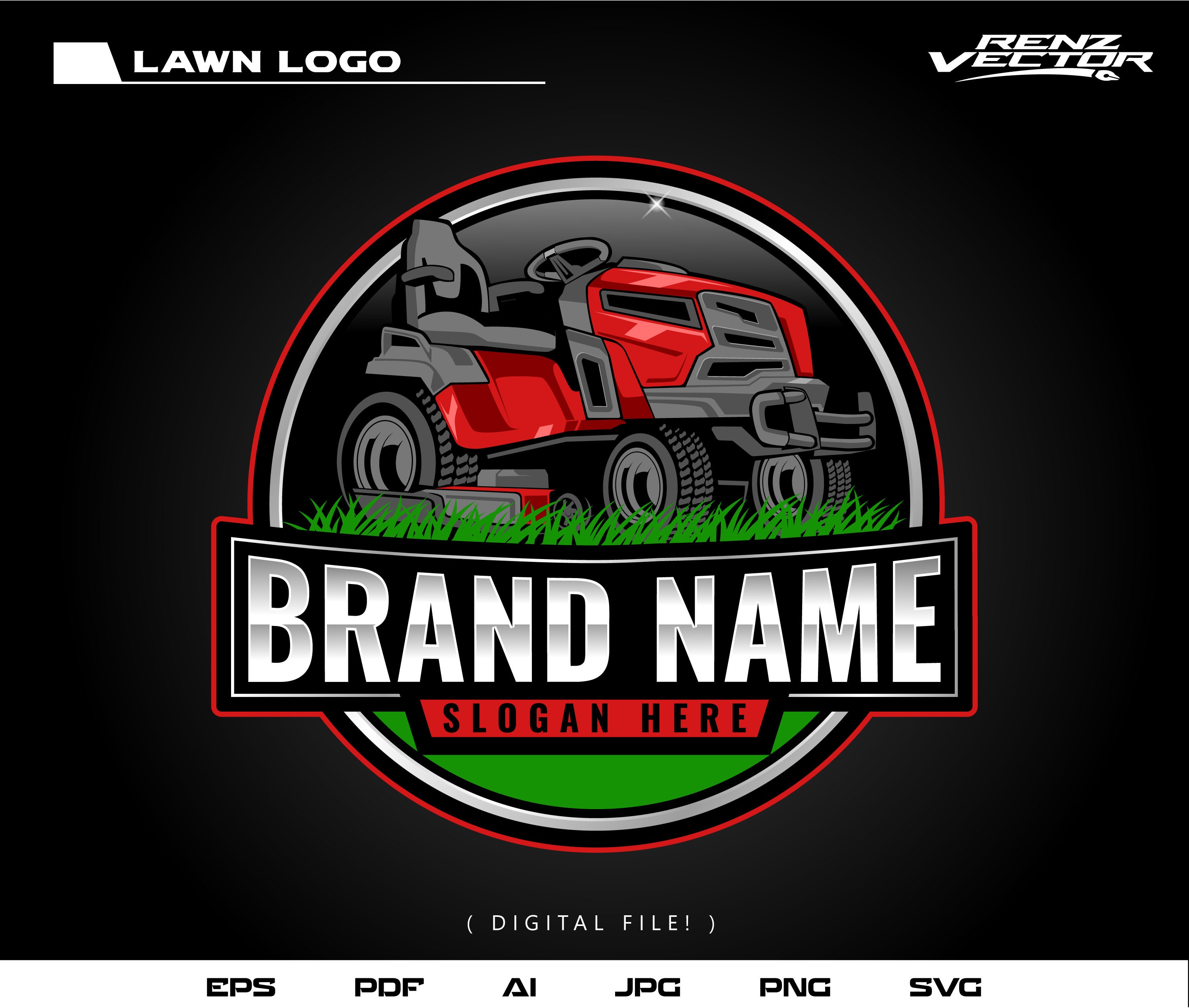 Mowing Logo Lawn Mower Logo Tractor Machinery Mow Etsy Australia