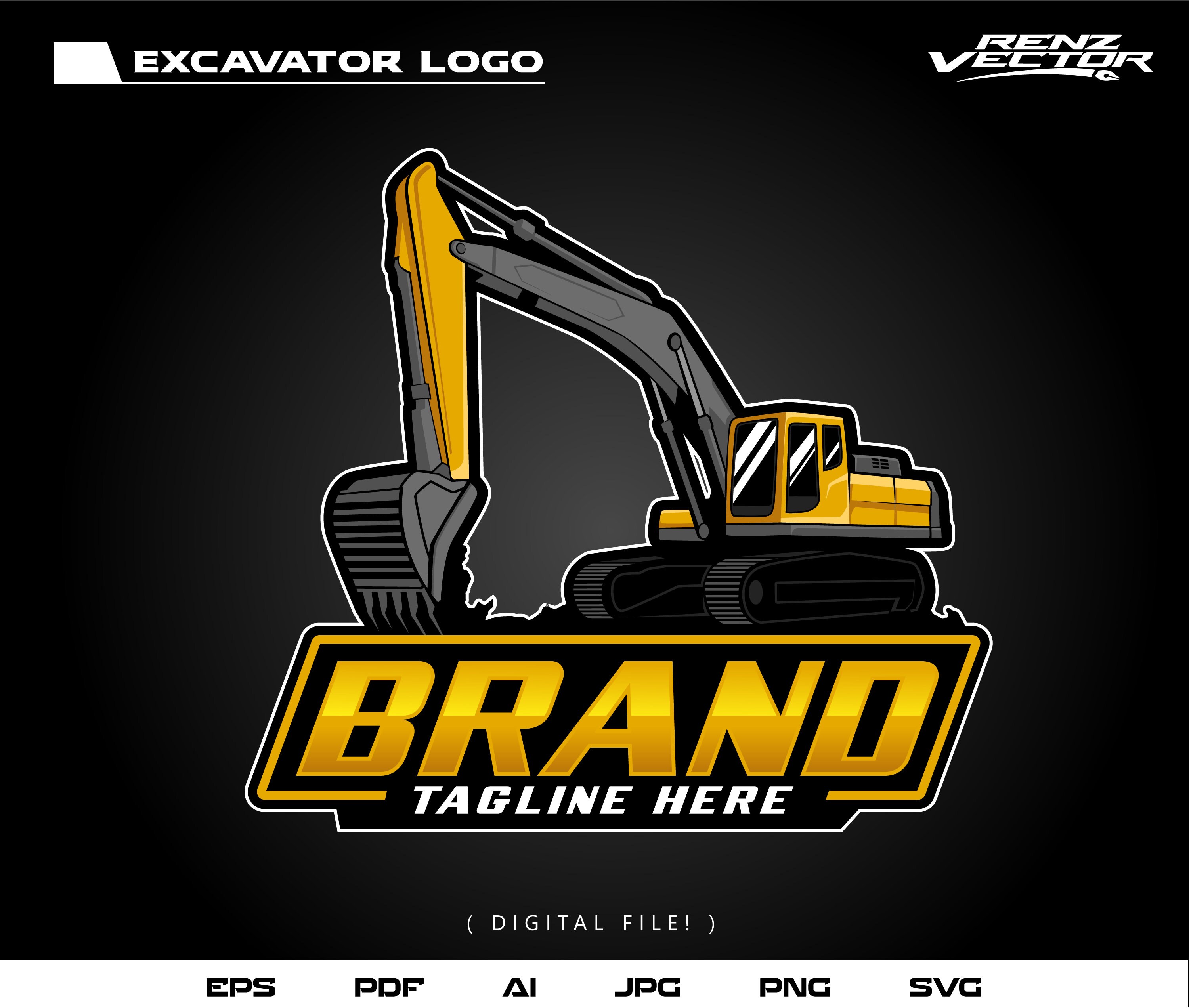 Bulldozer Logo, Excavator Logo, Automotive, Mining, Vehicle, Mover ...