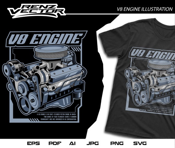 V8 Engine Vector