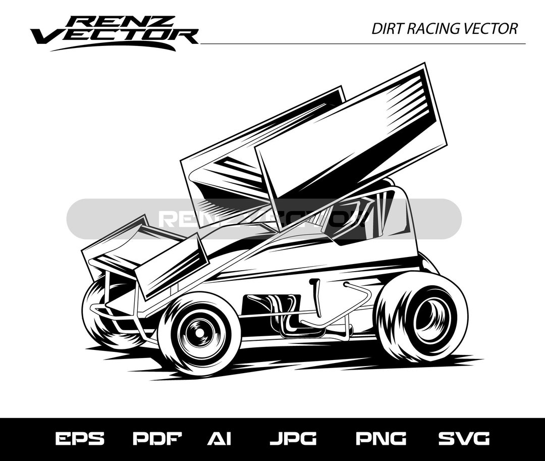 Dirt Racing Car SVG: Winged Car Vector (digital Download) - Etsy