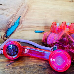 Vintage 1980s Clear Translucent Hot Pink Acrylic Tabletop Touch Tone ...