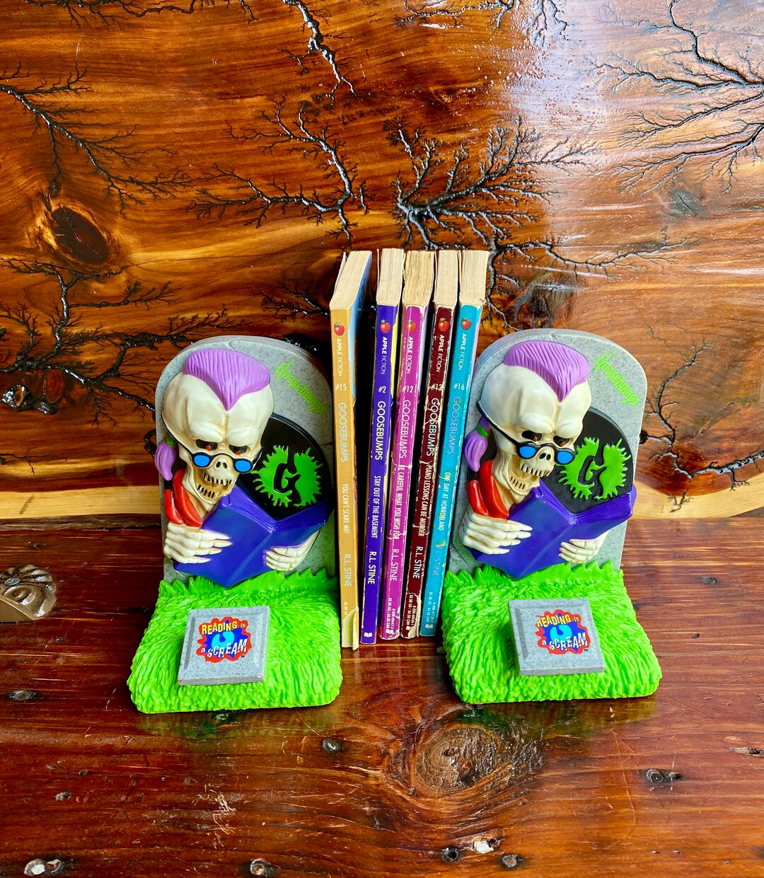 Vintage 1996 Goosebumps Bookends "reading is A Scream" Curly the ...