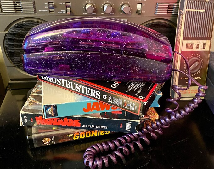 Retro 1980s Translucent Purple Glitter Slimline Touch Tone Landline ...