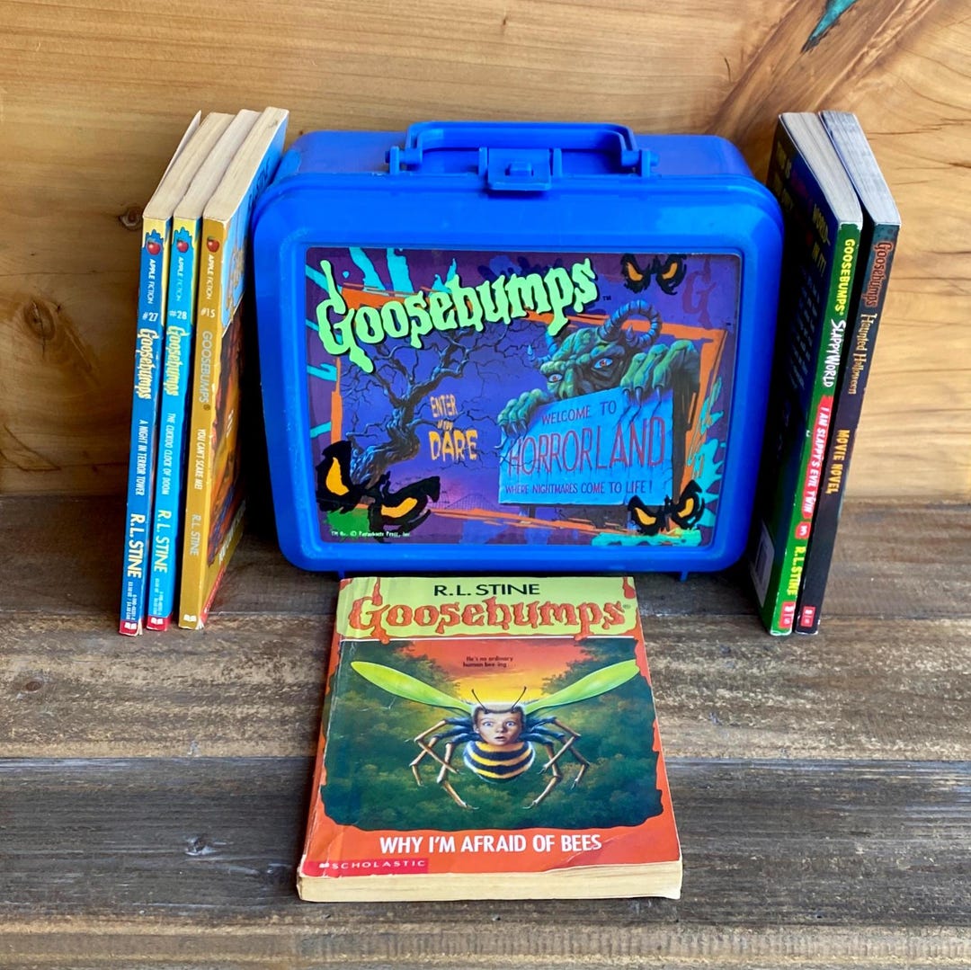 Vintage 1990s Blue Plastic Aladdin Goosebumps Horrorland Lunch Box With ...