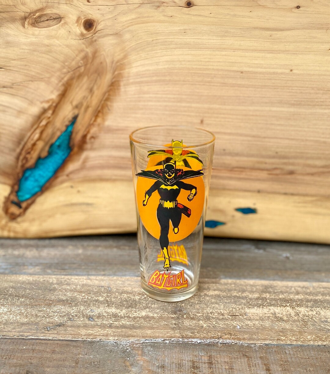 Vintage 1976 Collector Series Orange and Black Pepsi Batgirl Glass DC ...