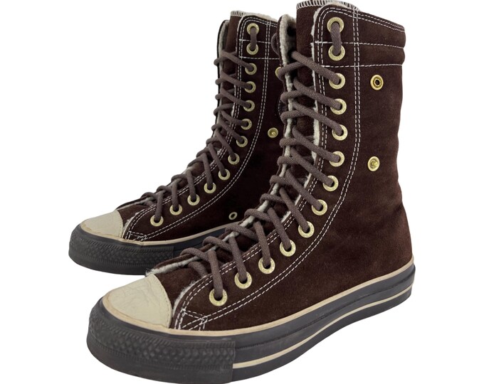 Y2K Rare Converse High Sneakers Suede Winter Brown Color Size US 7 - Etsy