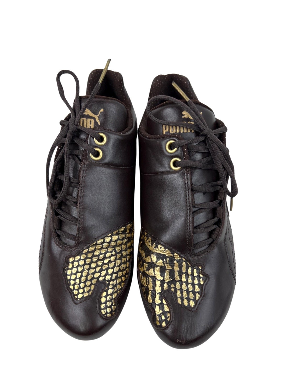 Vintage 00s Puma Future Cat Logo Leather Sneakers Sport Brown Color ...