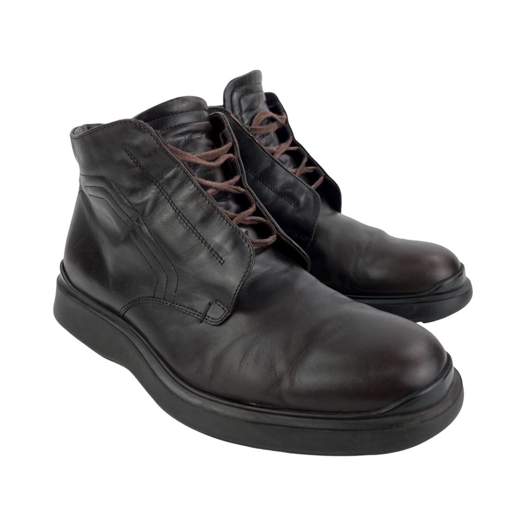 Vintage Hugo Boss Avant Garde Ankle Brown Leather Boots Size 41 - Etsy