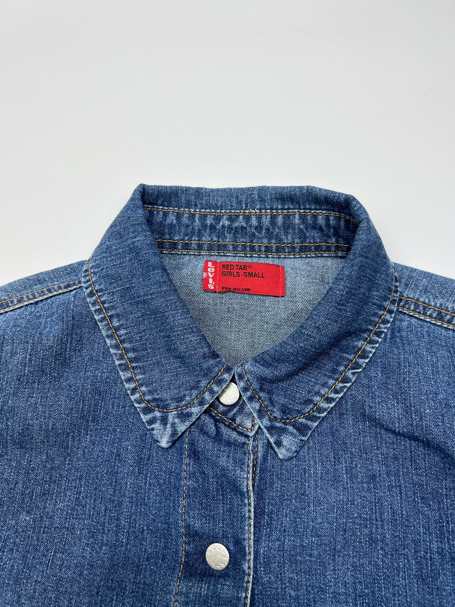 Vintage Levi's Red Tab Blue Denim Button Down Shirt Front Pocket - Etsy