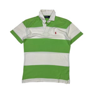 Vintage Polo Ralph Lauren Striped Rugby Shirt Chief Keef Green White ...
