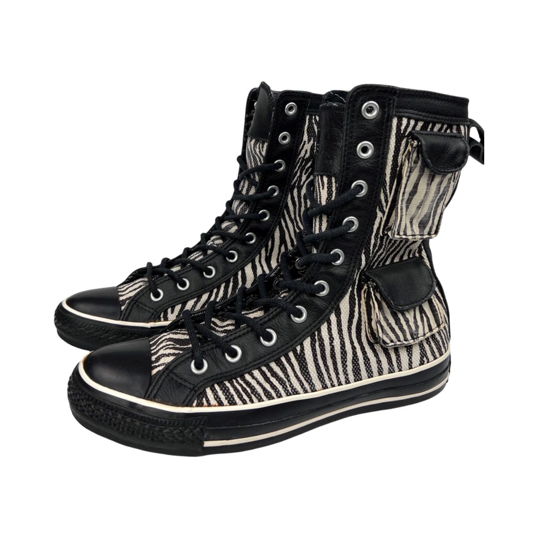 Y2K Converse High Moto Biker Boots Sneakers Pattern Avant Garde Emo ...