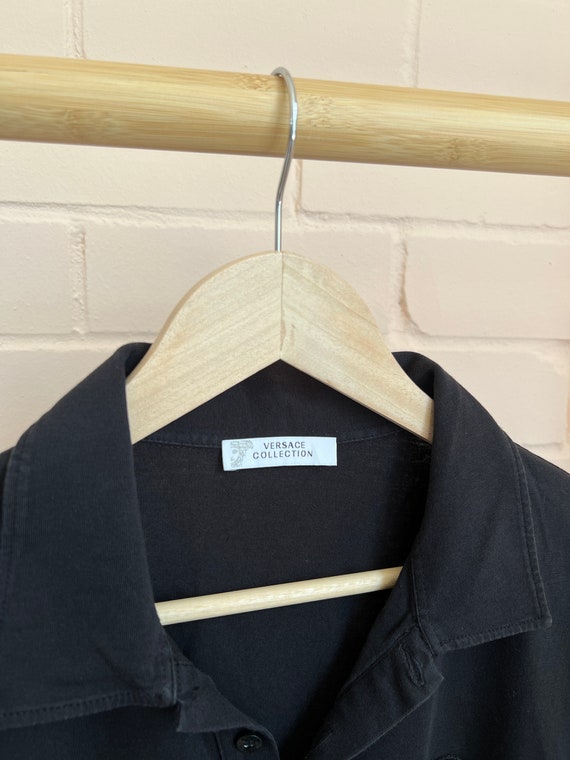 Versace Collection Half Face Medusa Logo Black Polo S… - Gem