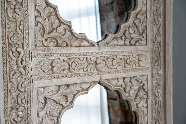 Wooden Carved Whitewash Hand Carved Decor Mirror - Etsy