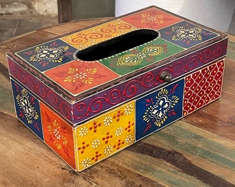 Hand Painted Tissue Box, Rectangular Tissue Holder, Lovely Present for ...